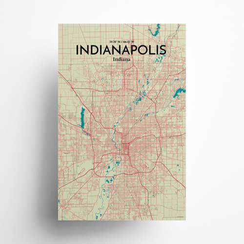 Wrought Studio " Indianapolis City Map " on Paper | Wayfair