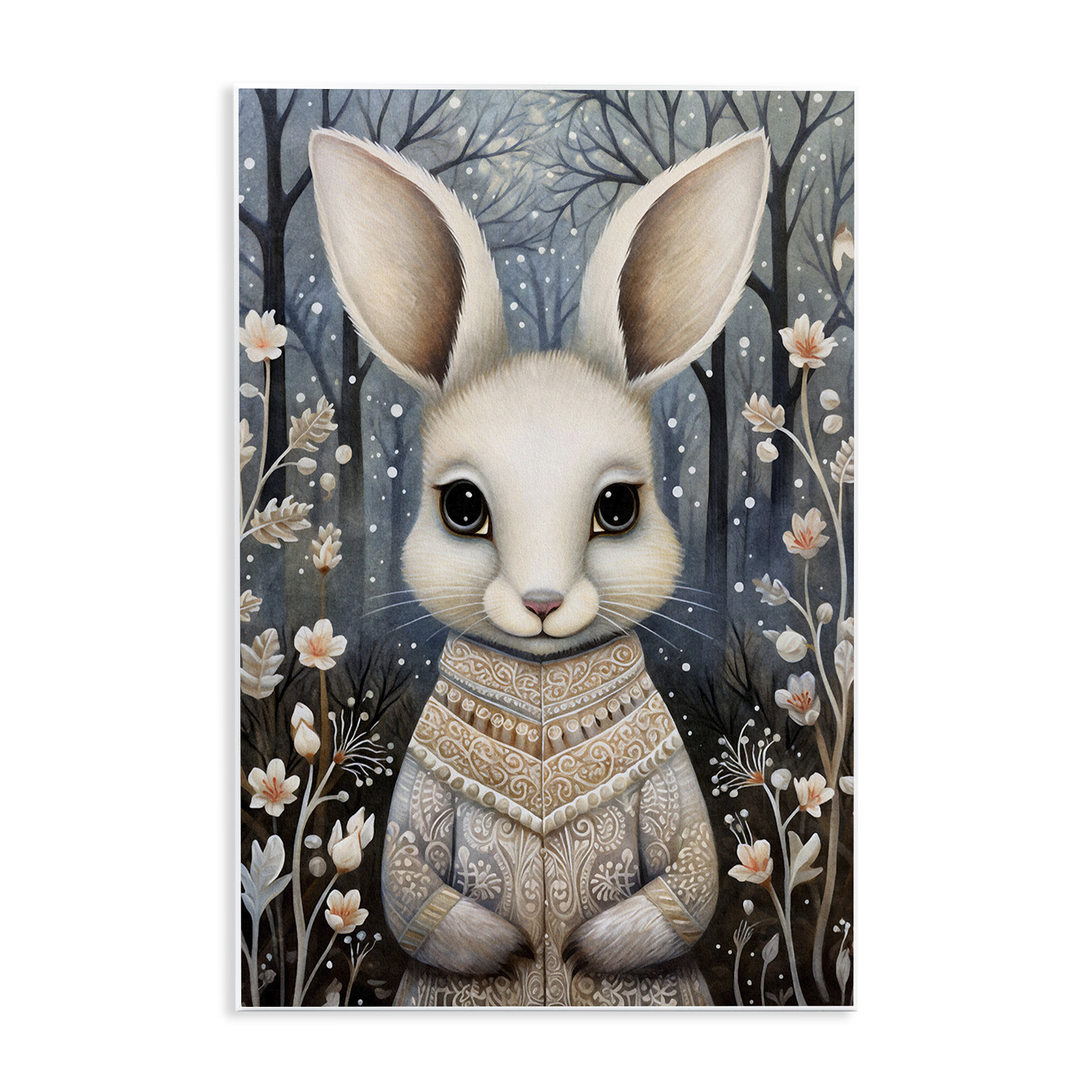 Stupell Industries Woodland White Rabbit Wall Plaque Art by The Dutch ...
