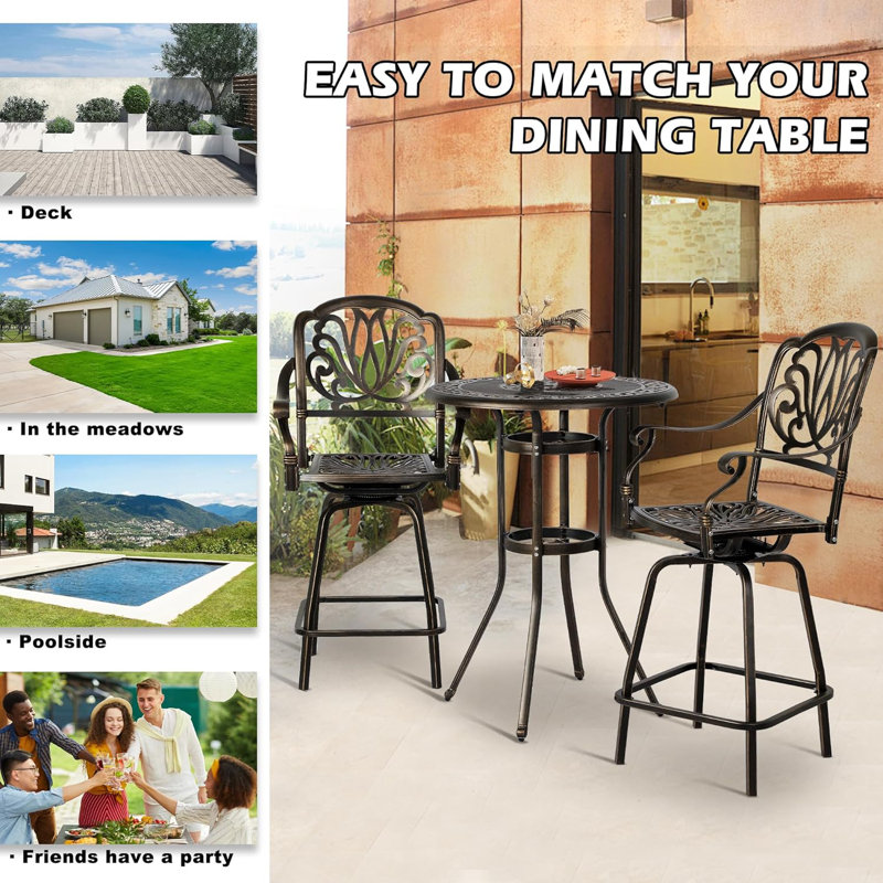 Astoria Grand Cirrus Outdoor 29.13'' Bar Stool | Wayfair