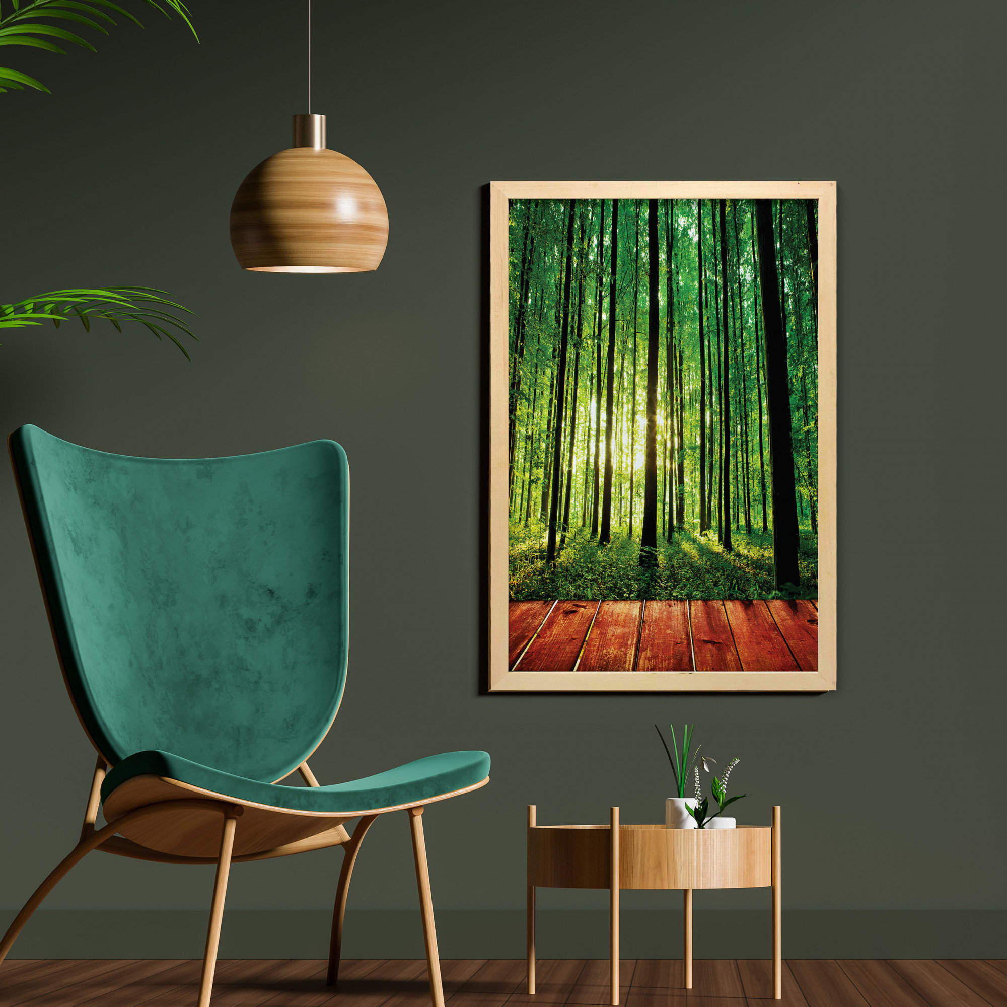 East Urban Home Trees Forest from Indoor Sun Rays as Background Wooden ...