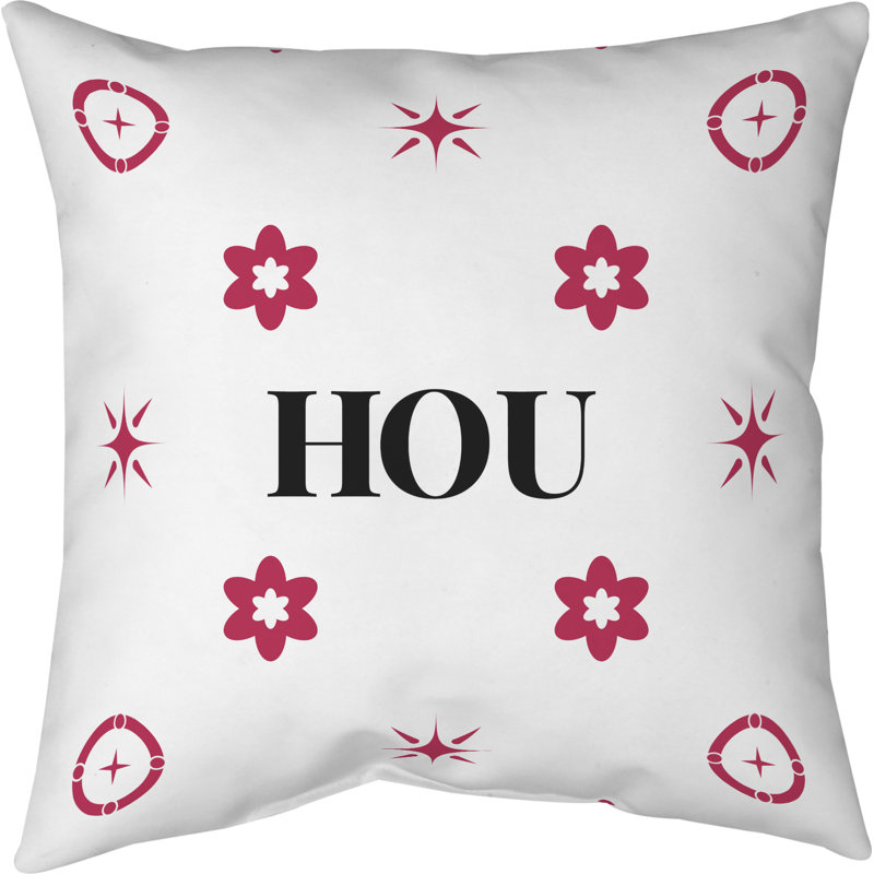 Khieu Houston Basketball Colors Red White Twill Pillow | Wayfair