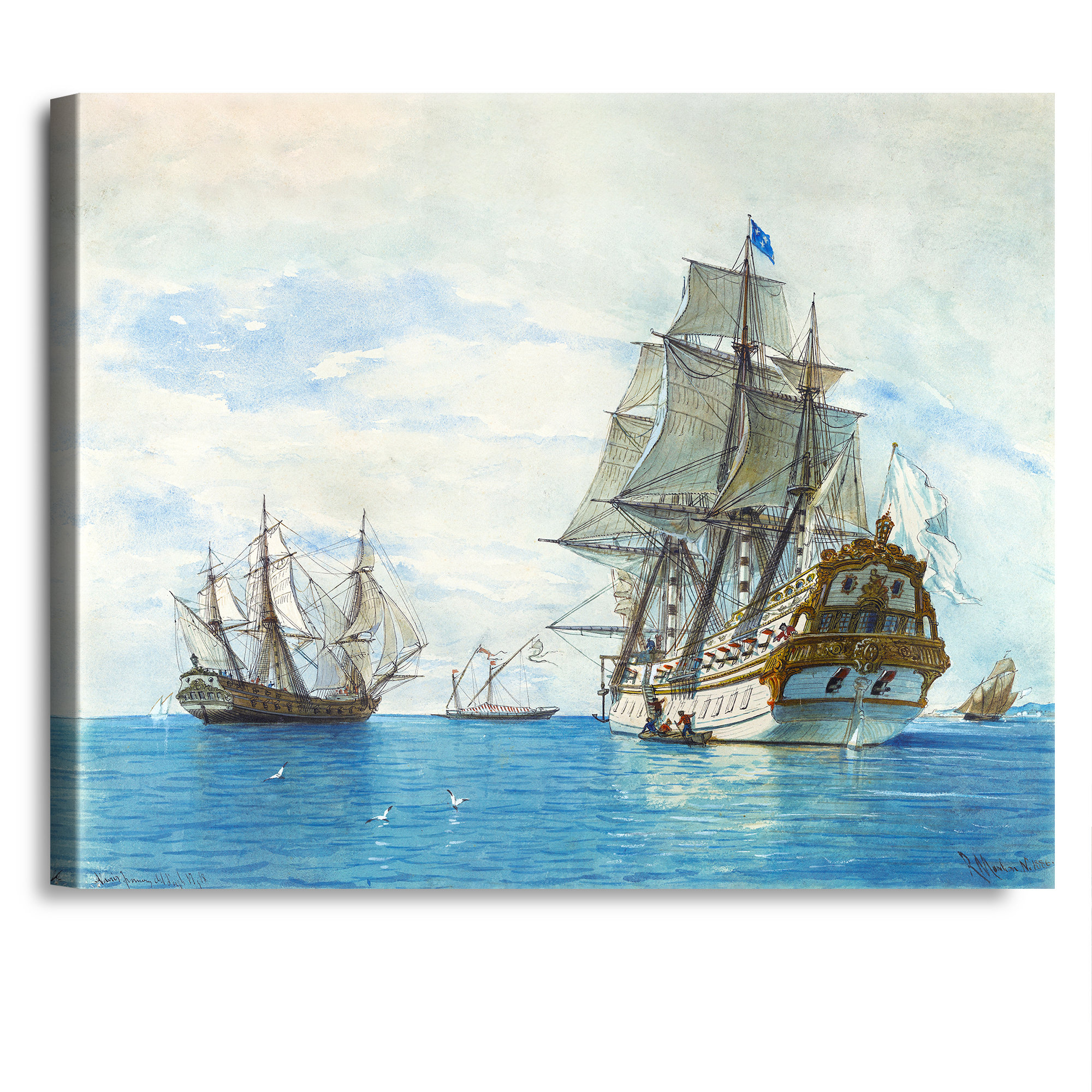 Breakwater Bay Early 18th-Century French Ships by Rafael Monleón ...