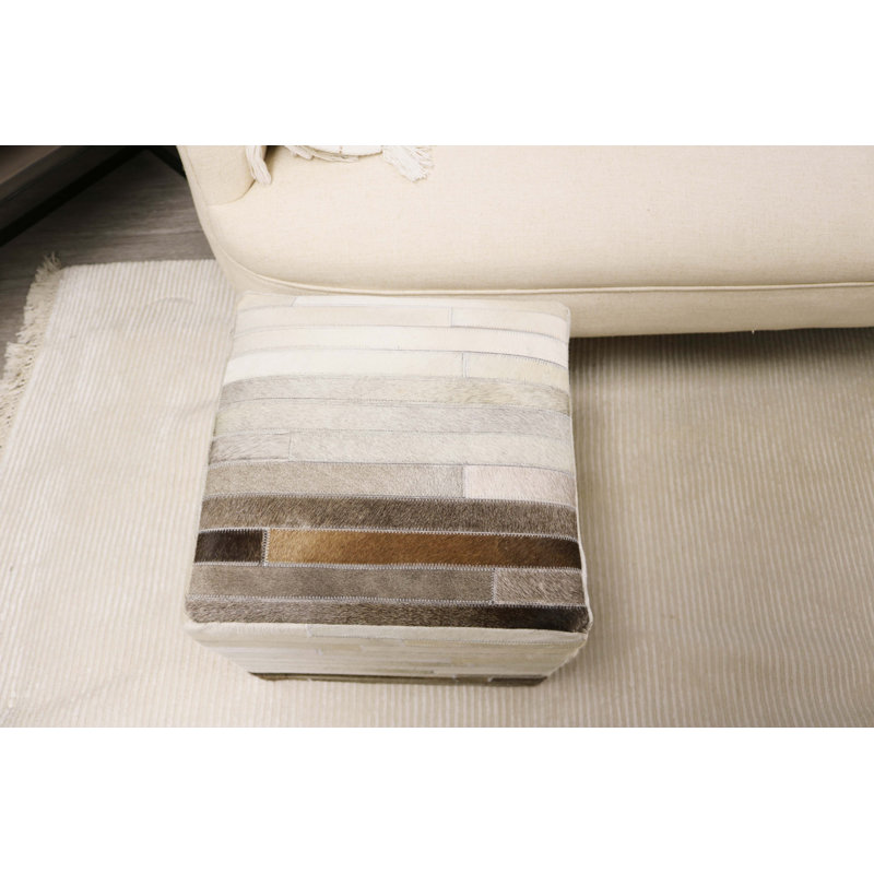 Millwood Pines Chadric Leather Ottoman | Wayfair