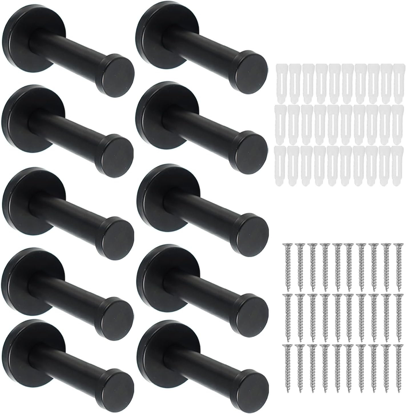 JJbaok 10 Pack Heavy Duty Stainless Steel Wall Mounted Bath Towel Hooks ...