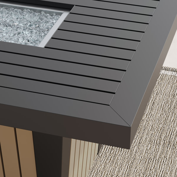 Borealis Aluminum Propane Outdoor Fire Pit Table with Hidden Fuel Tank ...