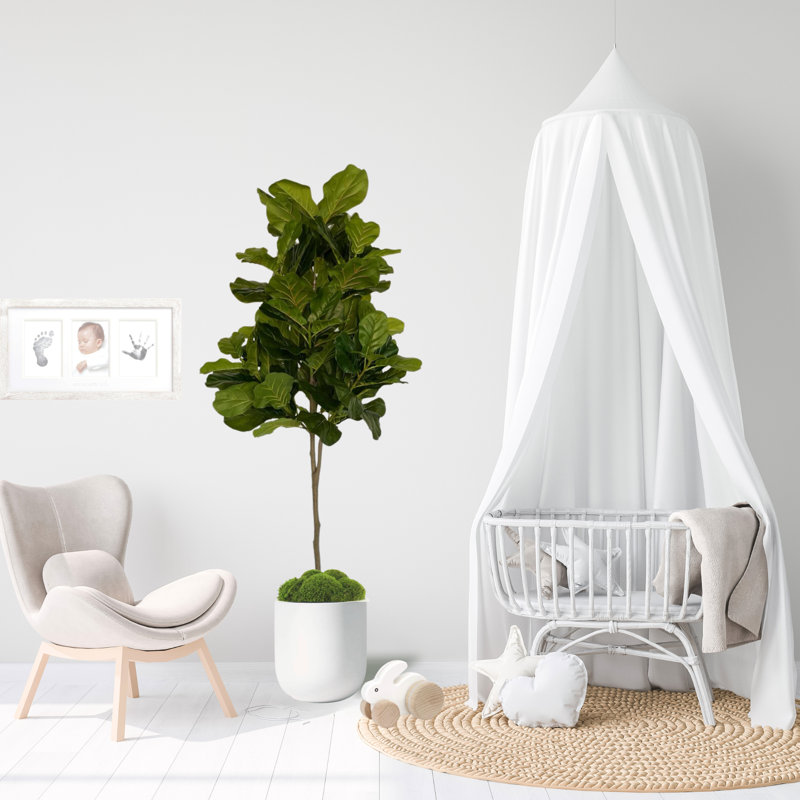 Primrue 6' Artificial Real Touch Fiddle Leaf Fig Tree in Plastic ...