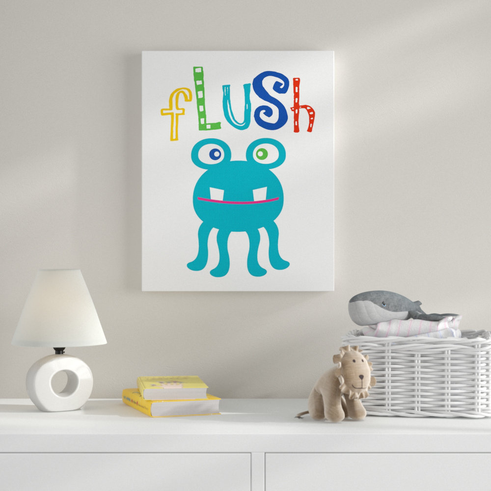 Zoomie Kids Flush Monster Canvas Art | Wayfair