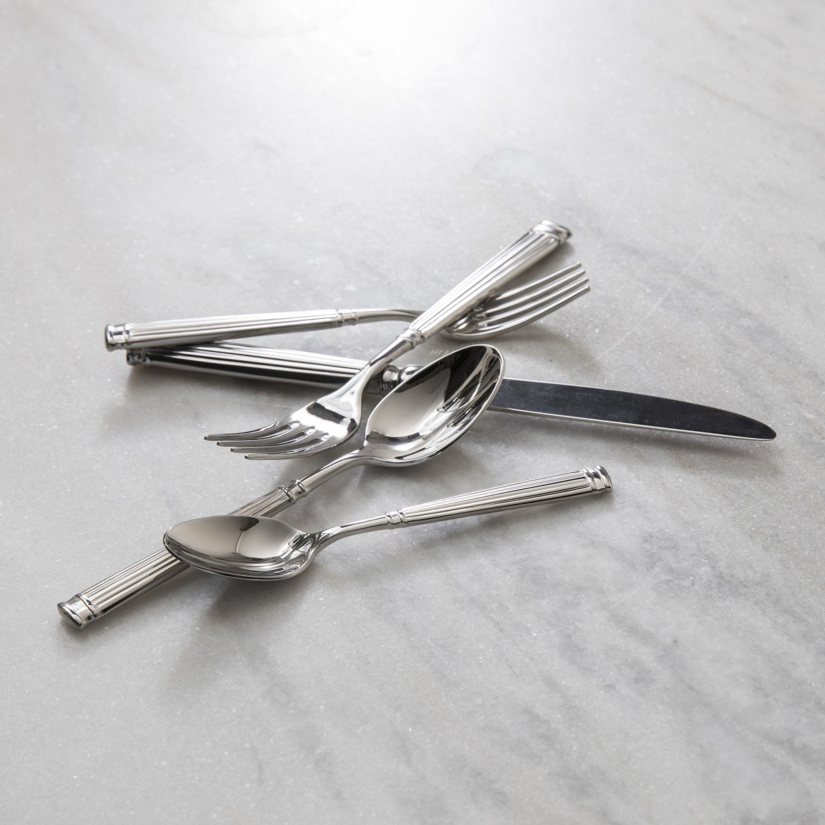 Fortessa Doria 5 Piece 18/10 Stainless Steel Flatware Set, Service for ...