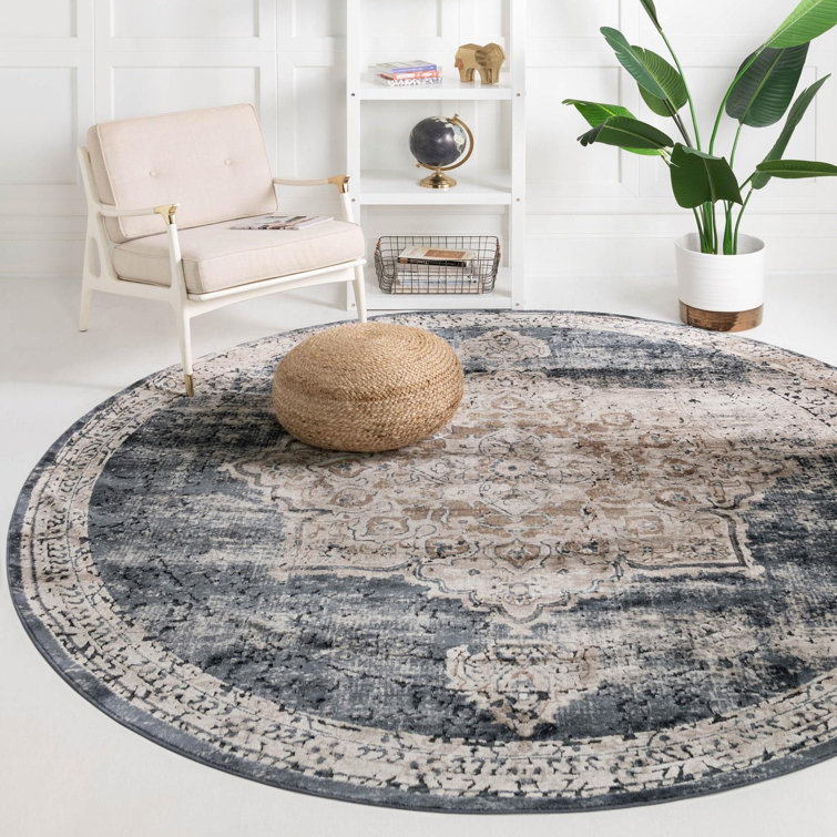 Lark Manor Arloa Oriental Beige/Navy Blue Area Rug & Reviews | Wayfair