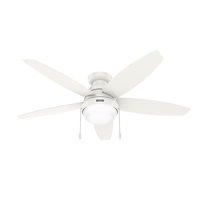 Ebern Designs 52" 5 - Blade LED Flush Mount Ceiling Fan with Light Kit ...