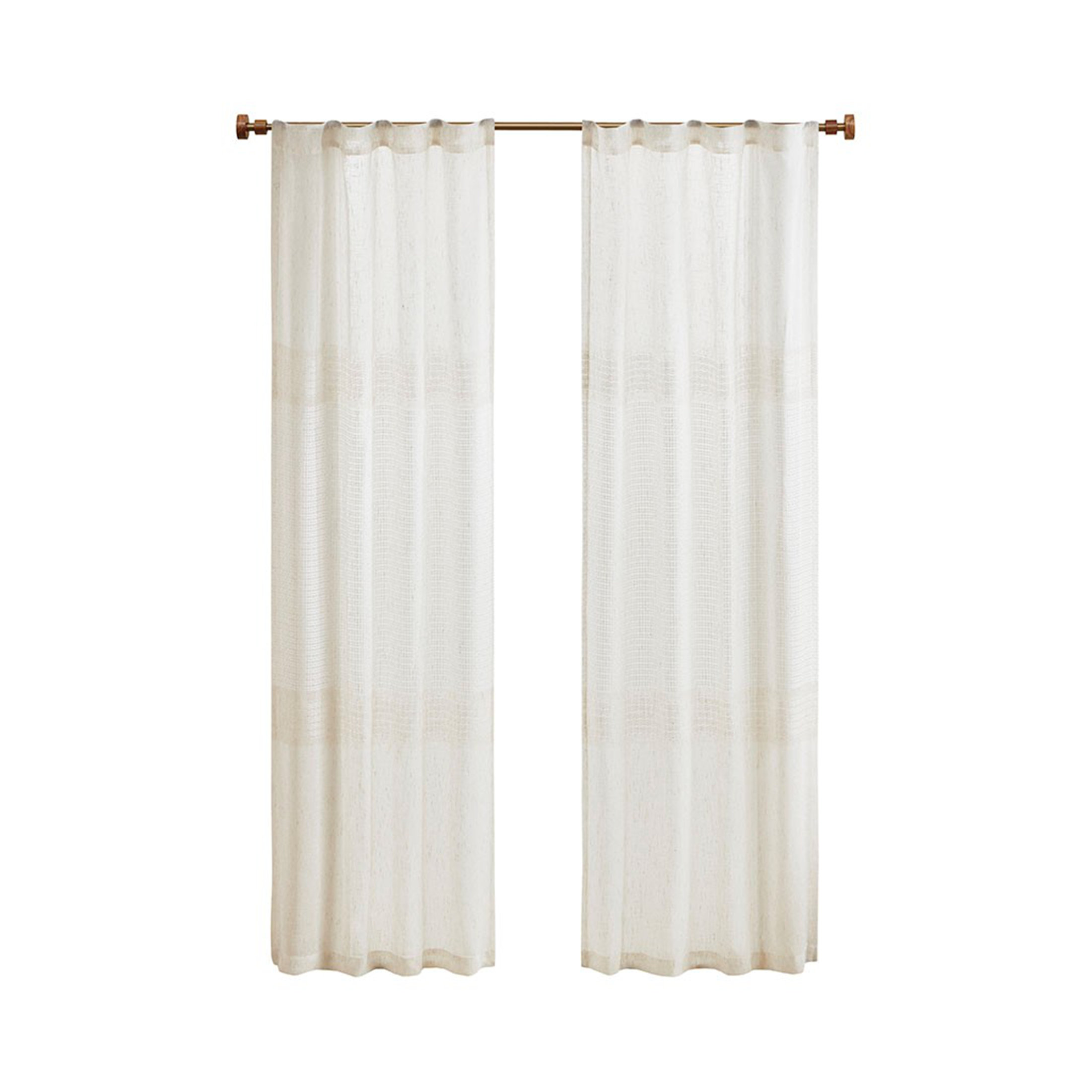 One Allium Way® Yarn Dye Sheer Curtain Panel Pair(2 Pcs Window Panels ...