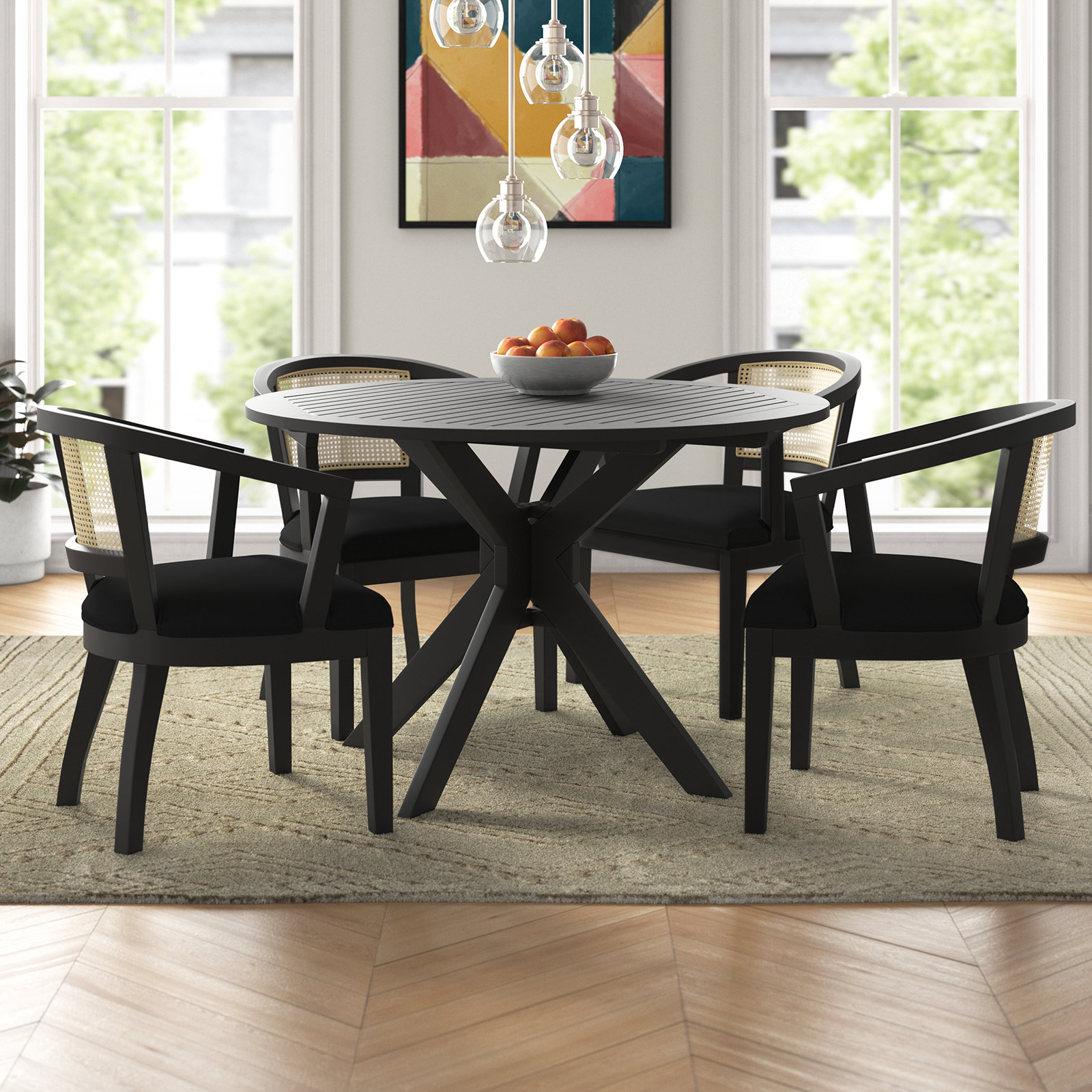 Kelly Clarkson Home Townes 5 - Piece Acacia Pedestal Dining Set ...