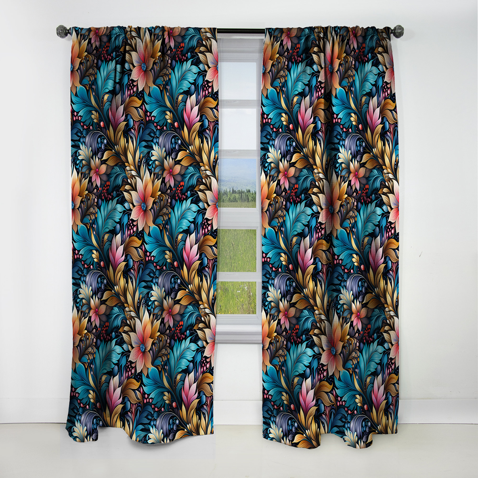 Design Art Artistic Gypsy Boho Pattern II - Abstract Boho Curtain ...