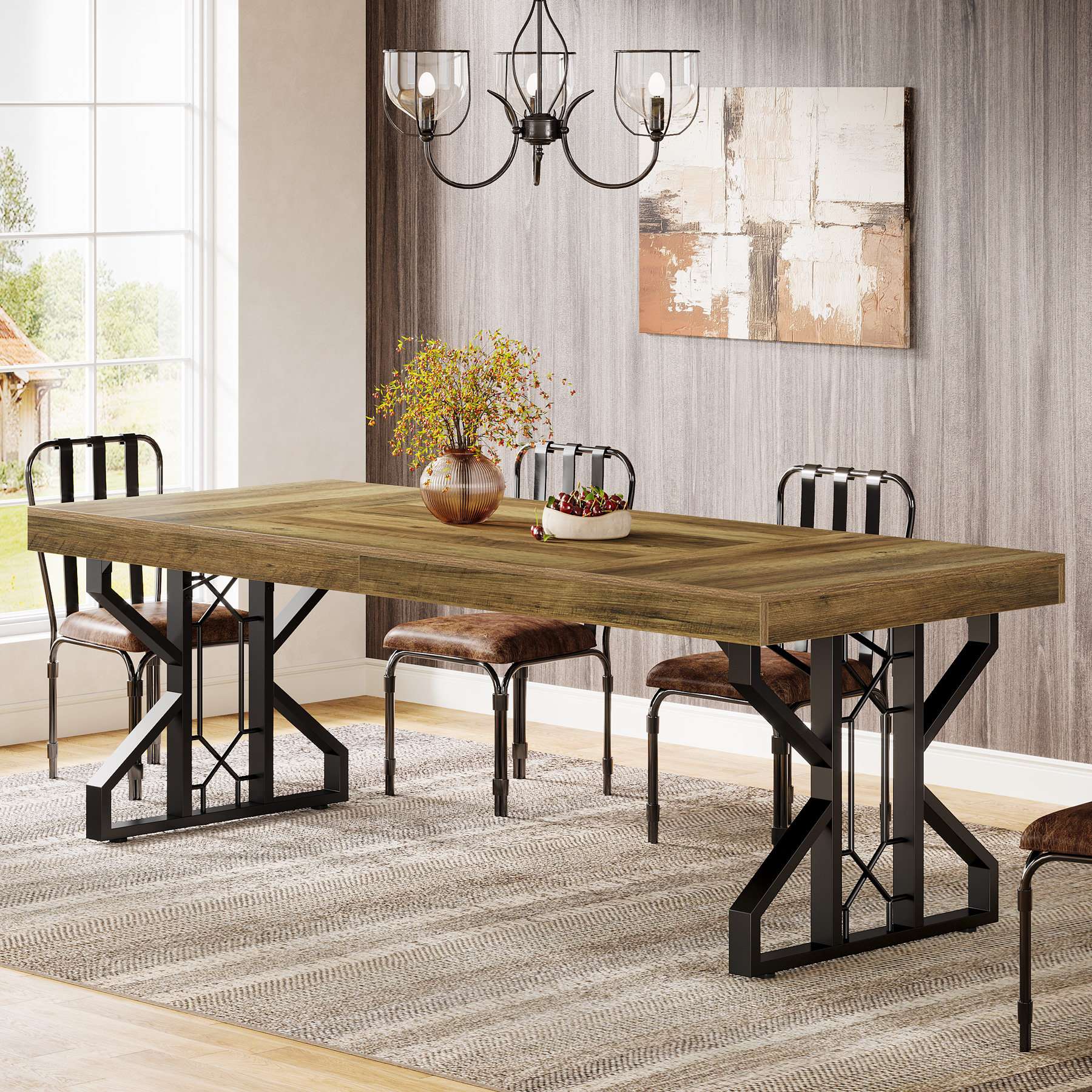 17 Stories 63-Inch Rectangle Dining Table for 6 | Wayfair