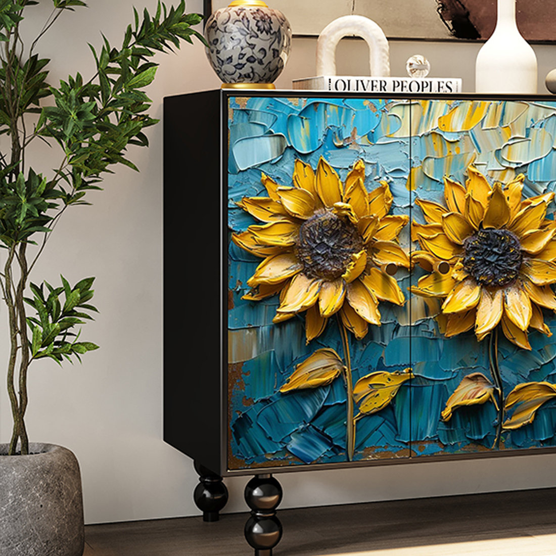 Morpho Nest Creations Modern art creative design solid wood sideboard ...