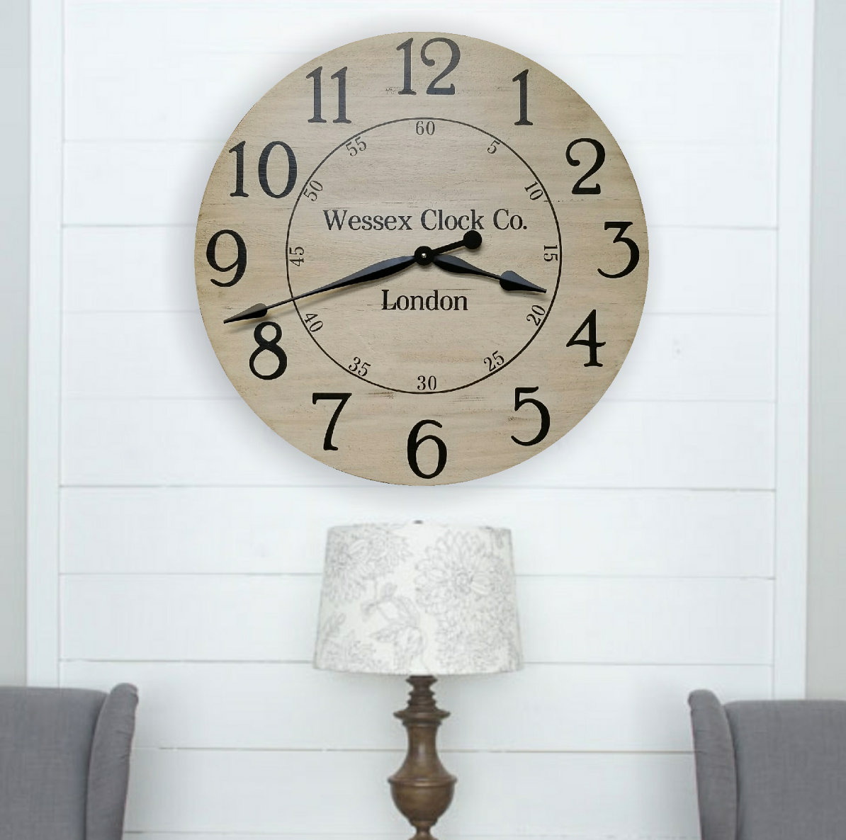 Gracie Oaks Oversized Creston Wall Clock & Reviews | Wayfair
