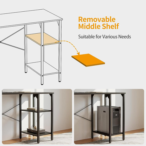 Inbox Zero Wydmire Desk & Reviews | Wayfair