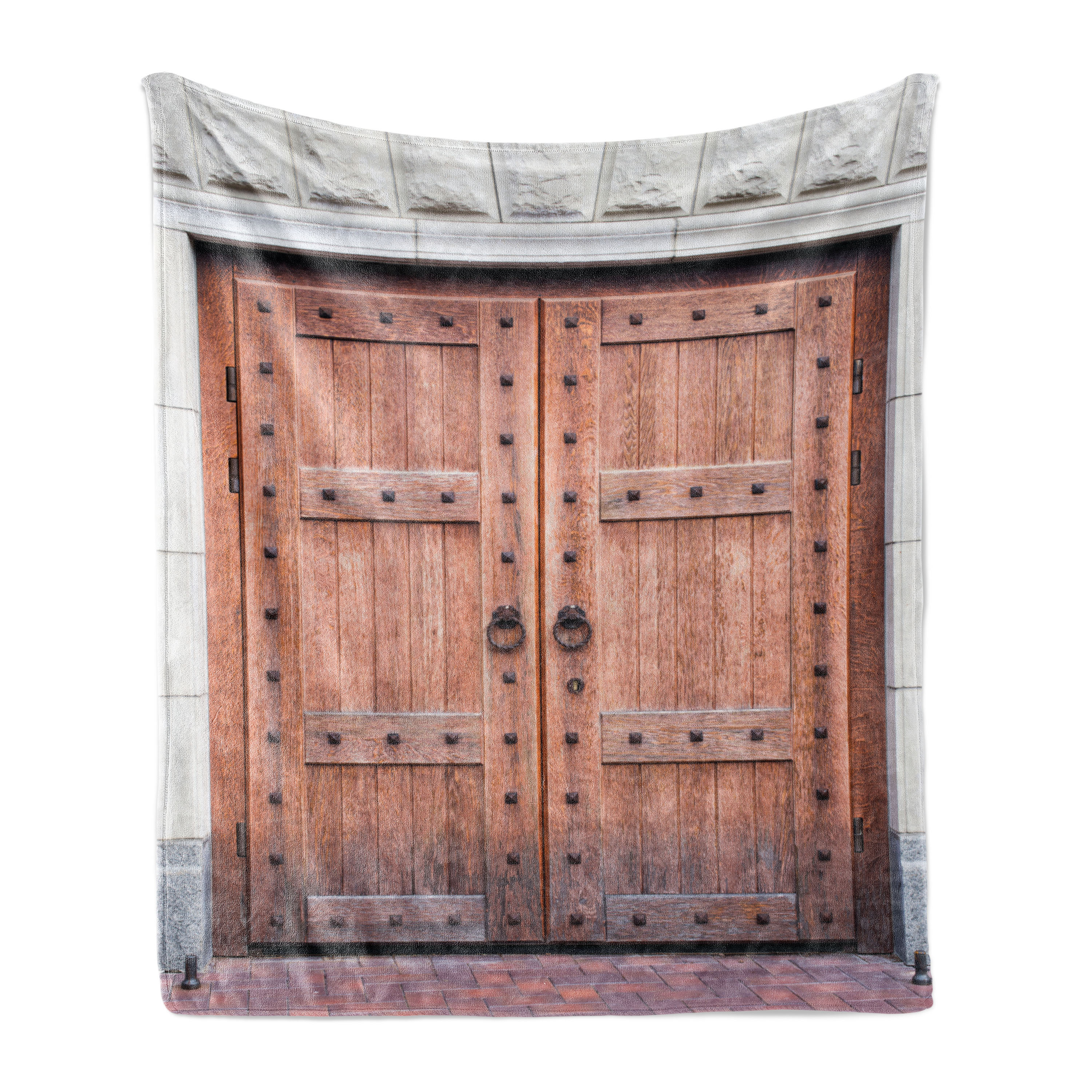 Ambesonne Rustic Fleece Throw Blanket Antique French Wood Door | Wayfair