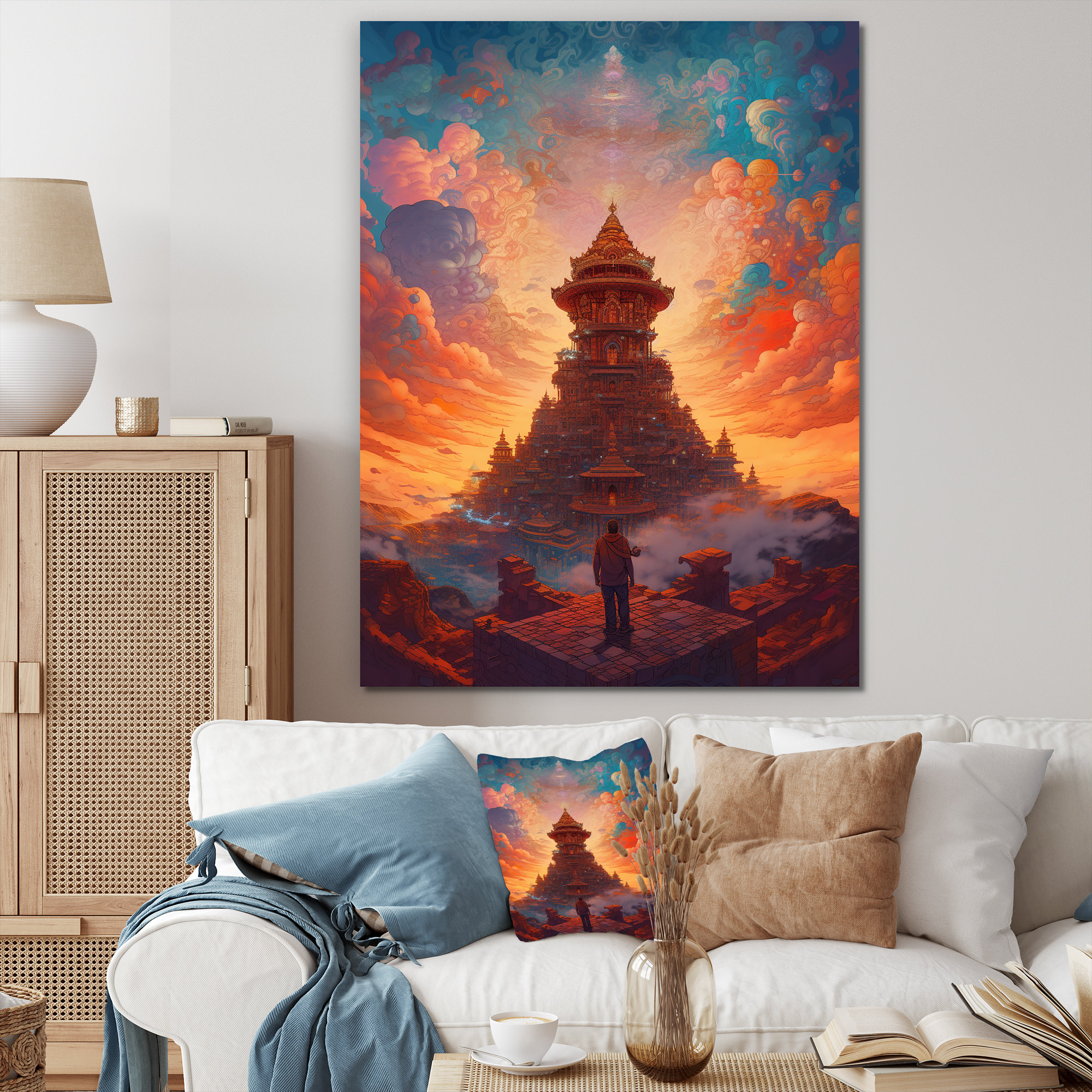 Red Barrel Studio® " Ancient Temple In Dreamy Sunset Landscape " Print ...