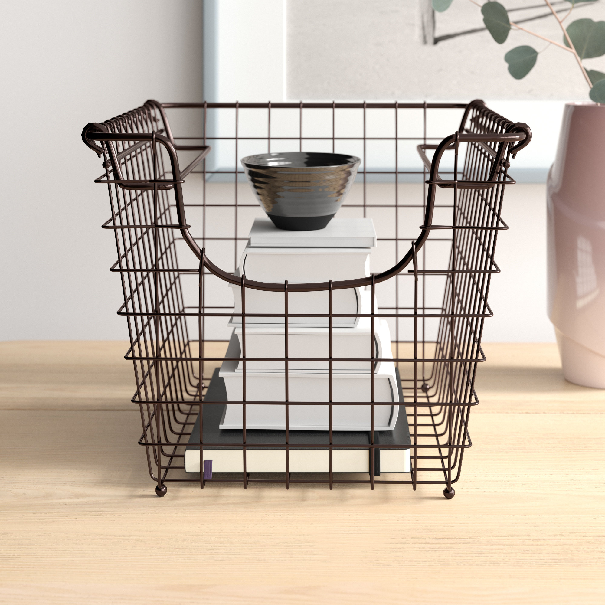 Dotted Line™ Albie Scoop Stacking Metal/Wire Basket & Reviews | Wayfair