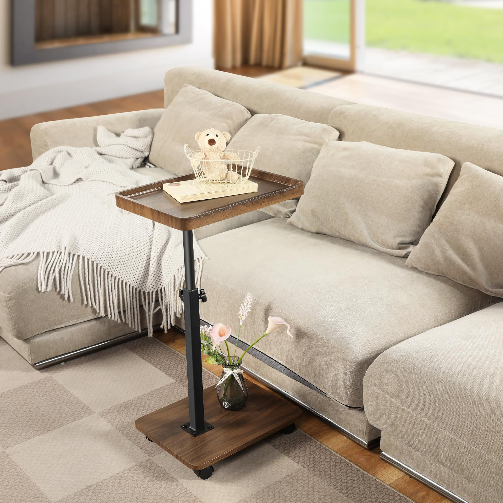 17 Stories Adjustable Height Couch Tables That Slide Under Sofa, 360 ...