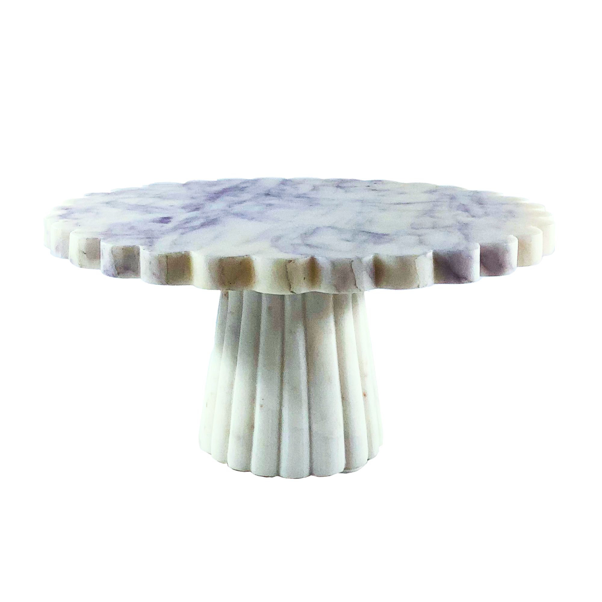 Canvas Home Verona Scalloped White Marble Cake Stand | Joss & Main