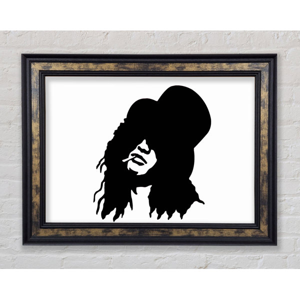 Bright Star Slash Top Hat Black And White - Single Picture Frame Print ...