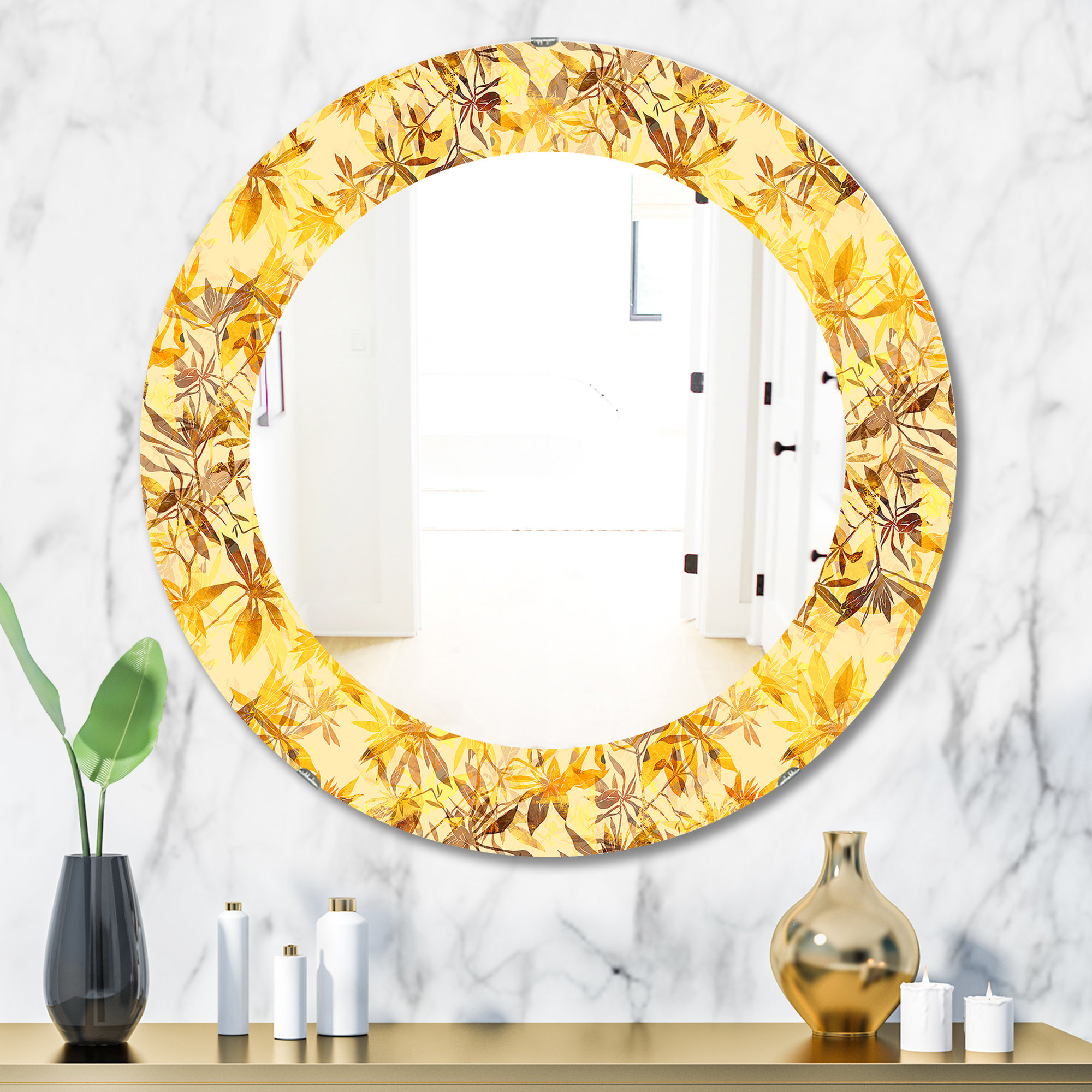 East Urban Home Yellow Moods 11 - Bohemian and Eclectic Mirror | Wayfair