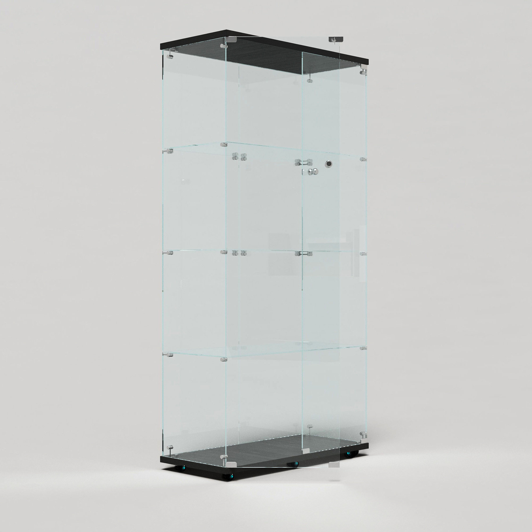 Latitude Run® Tempered Glass Display Cabinet With Led , Lockable ...