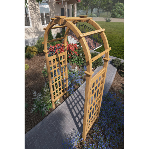 Vita 47'' W x 24'' D Solid Wood Arbor in Golden Brown & Reviews | Wayfair