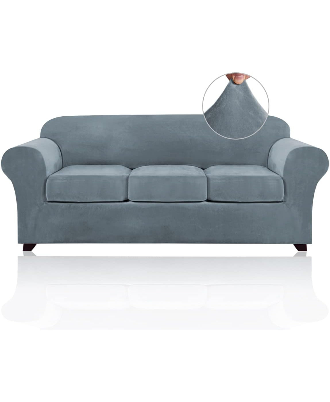 Everly Quinn 4 Pieces Couch Covers Velvet Couch Covers for 3 Cushion ...