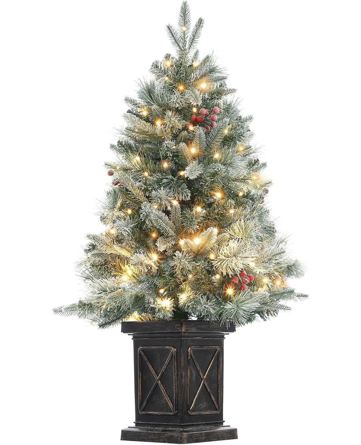 The Holiday Aisle® 3 Ft Pre-Lit Artificial Mini Christmas Tree, With 78 LED Lights | Wayfair