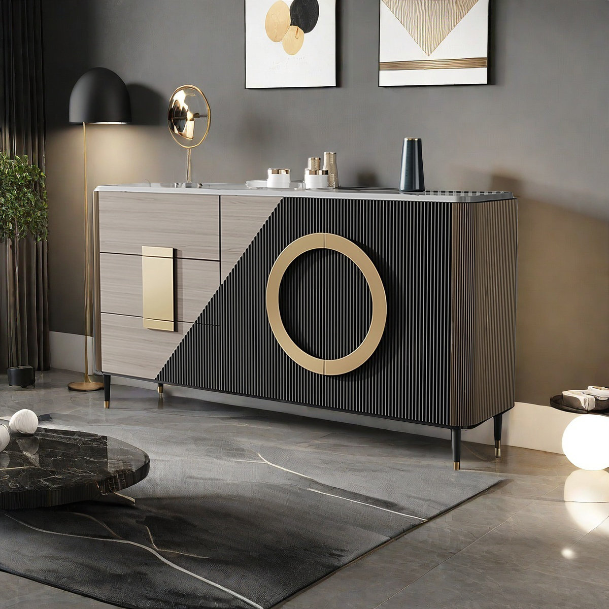 Licalilo Luxury Cabinet Modern Minimalist Storage Cabinet | Wayfair