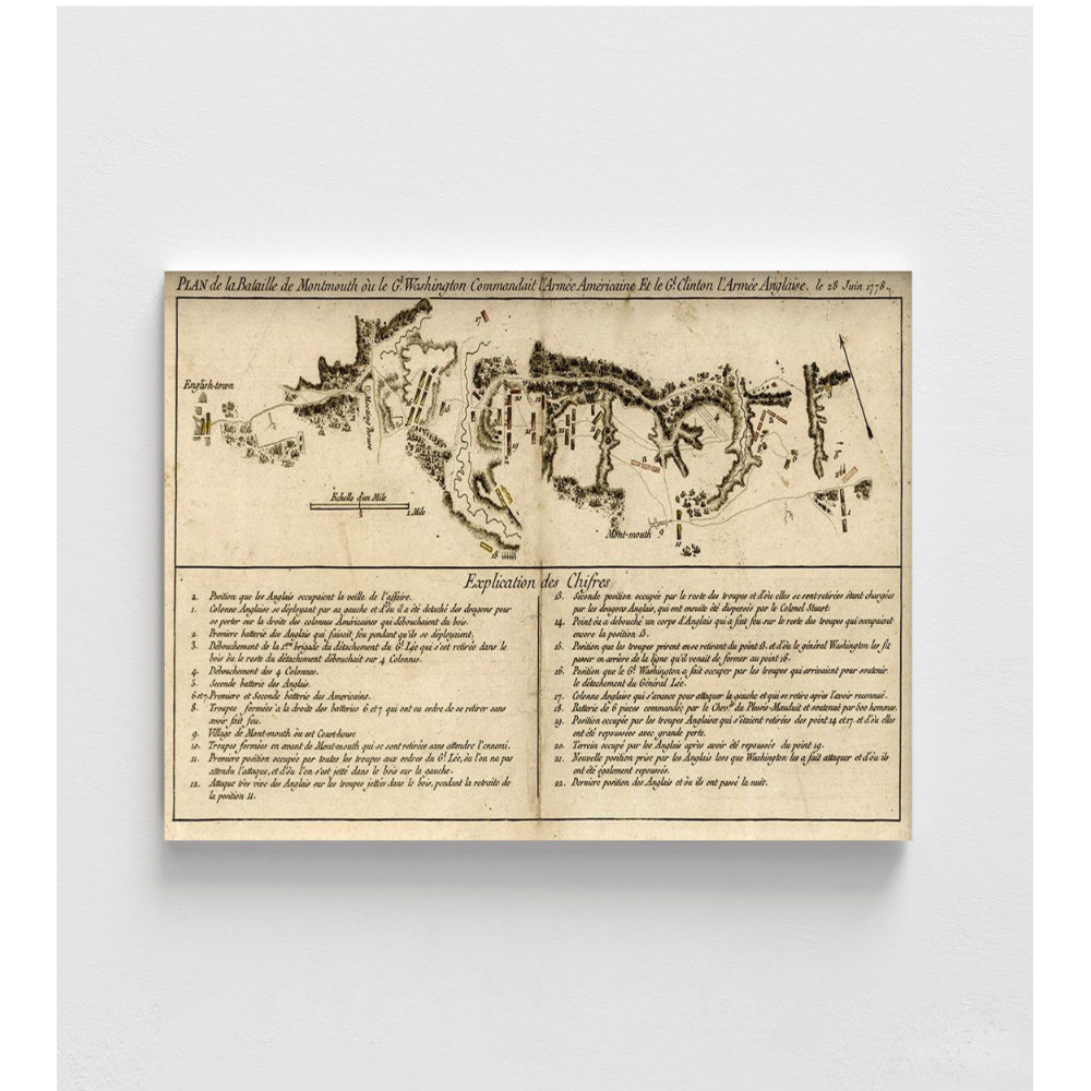 WeFrameArt Battle Of Monmouth New Jersey Freehold, War Map Print, Old ...