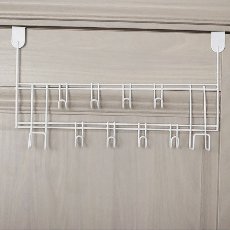 Rebrilliant White Over The Door Hanger Hanging Rack 6 Hooks Organizer ...