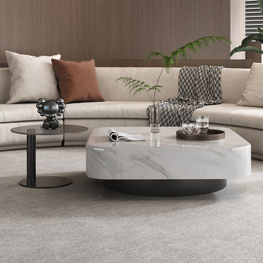 Trentastic Trails Italian marble square coffee table | Wayfair