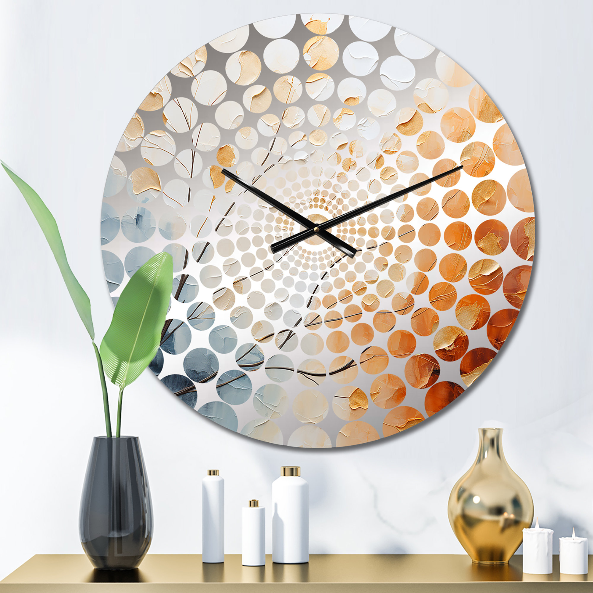 East Urban Home Largeros - Abstract Landscapes Wall Clock | Wayfair