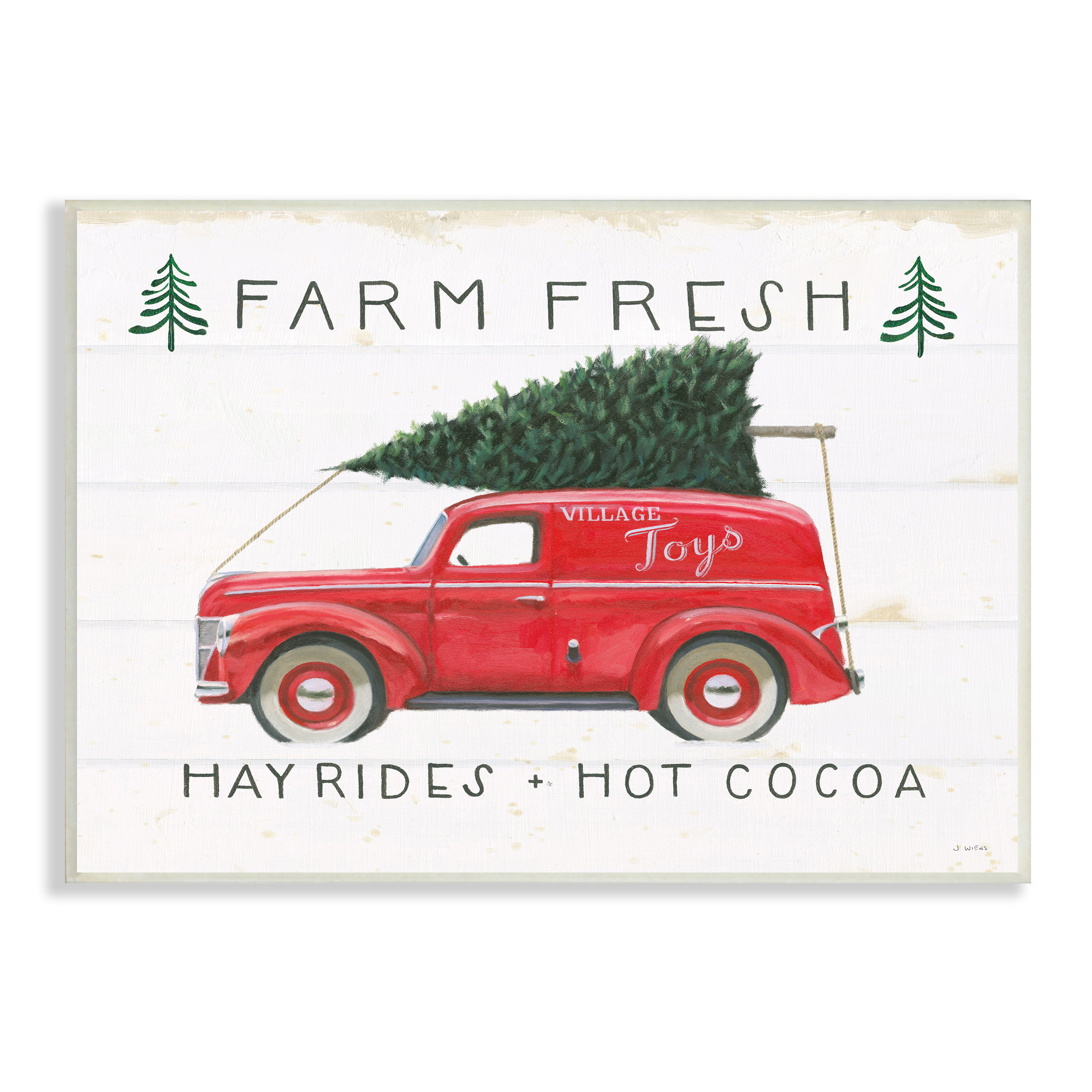 Stupell Industries Farm Fresh Rustic Antique Holiday Shop Sign Black ...