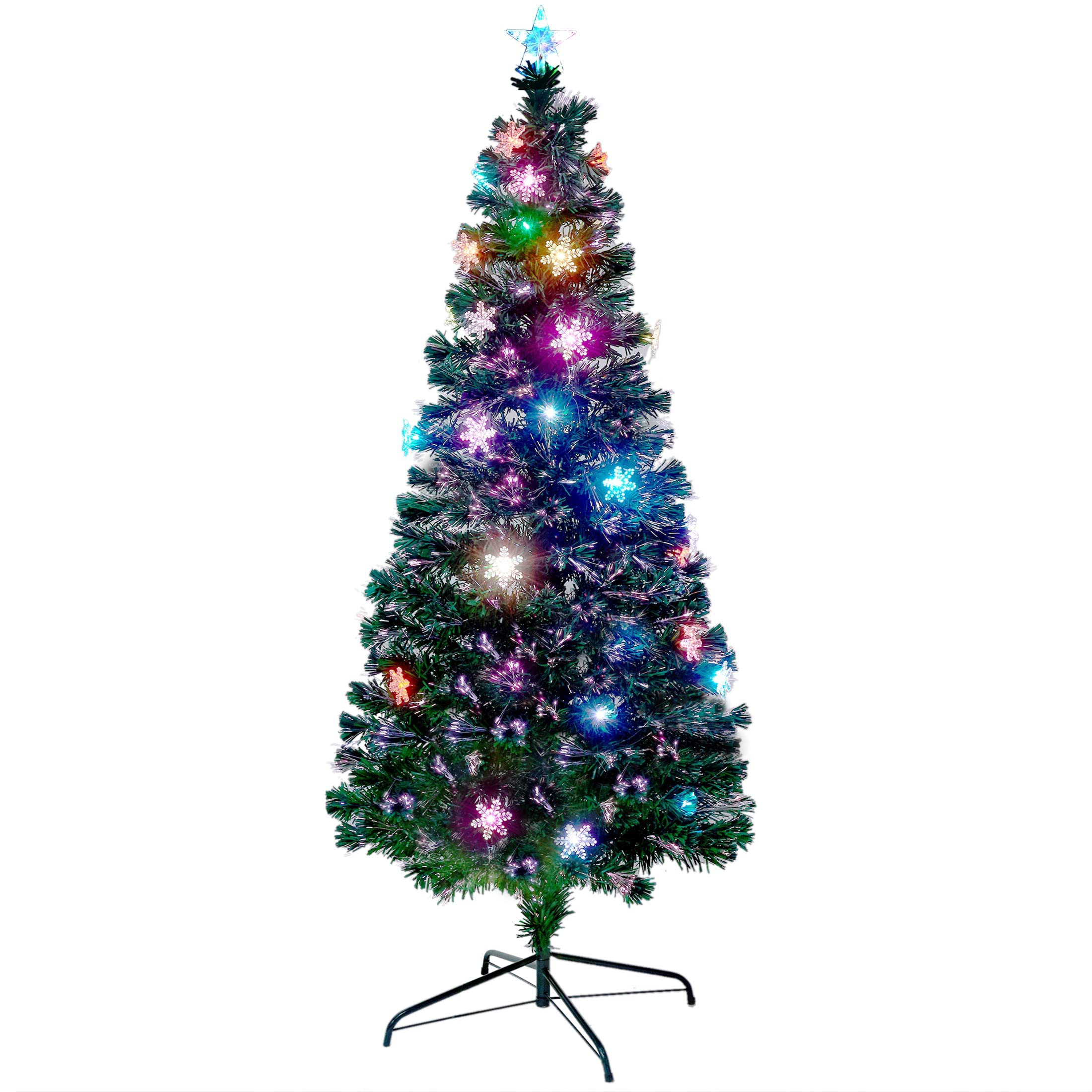 Ebern Designs 6 Ft Pre-Lit Optical Fiber Christmas Artificial Tree, RGB ...
