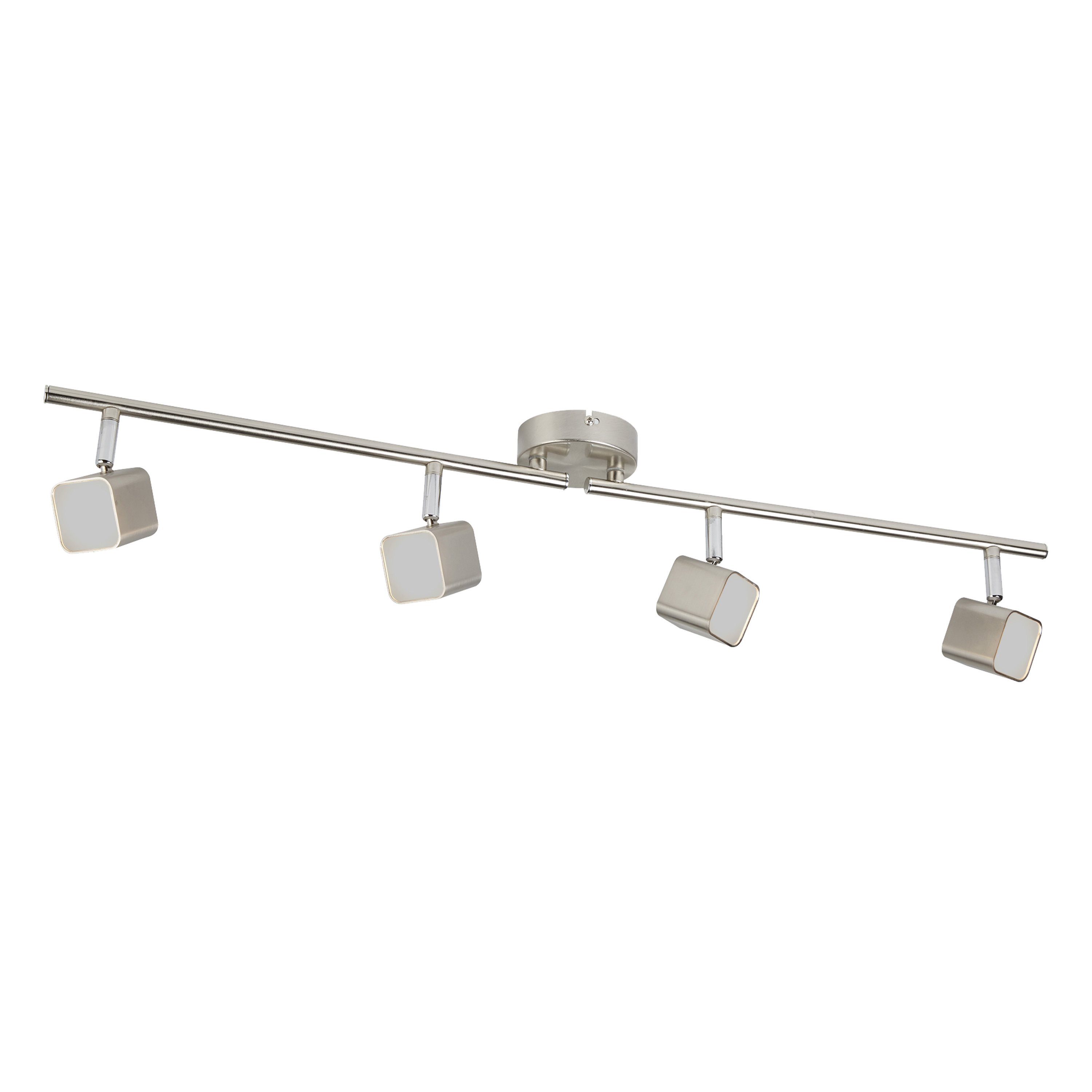 Searchlight Quad 4LT LED Square Head Split Bar Spotlight - Satin Silver ...