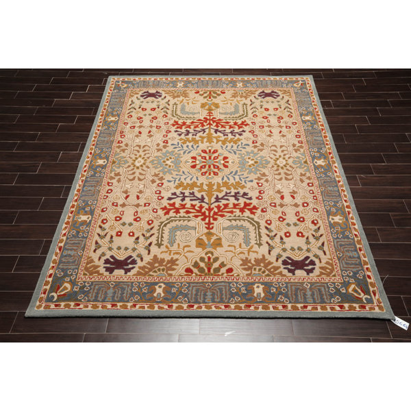 Oriental Rug of Houston Handmade Tufted Wool Red/Gray/Beige Rug ...