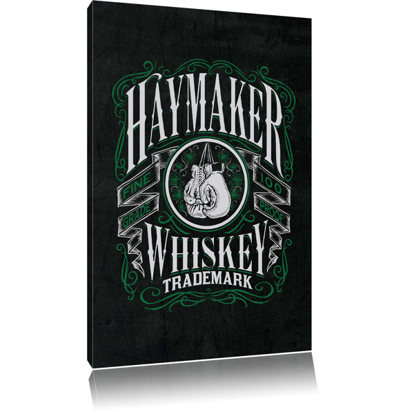 East Urban Home Whiskey Label Haymaker - Wrapped Canvas Print | Wayfair ...