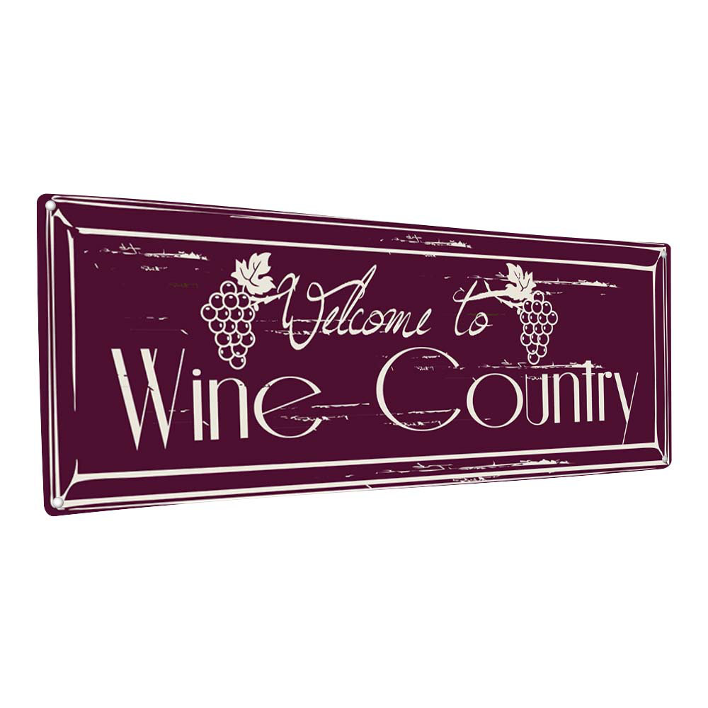 August Grove® Welcome To Wine Country Metal Sign On Metal Print | Wayfair