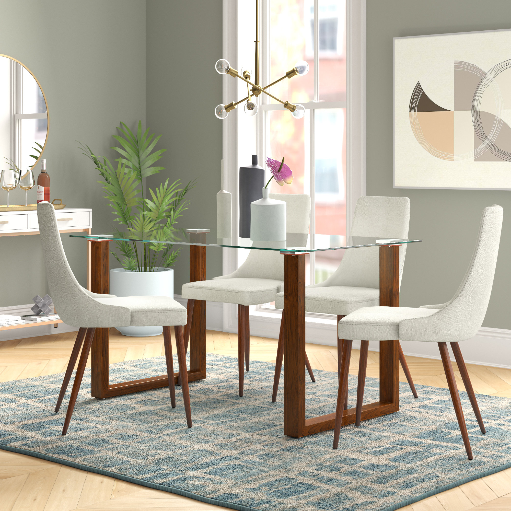 Brayden Studio® Ajahni 4 - Person Dining Set & Reviews | Wayfair