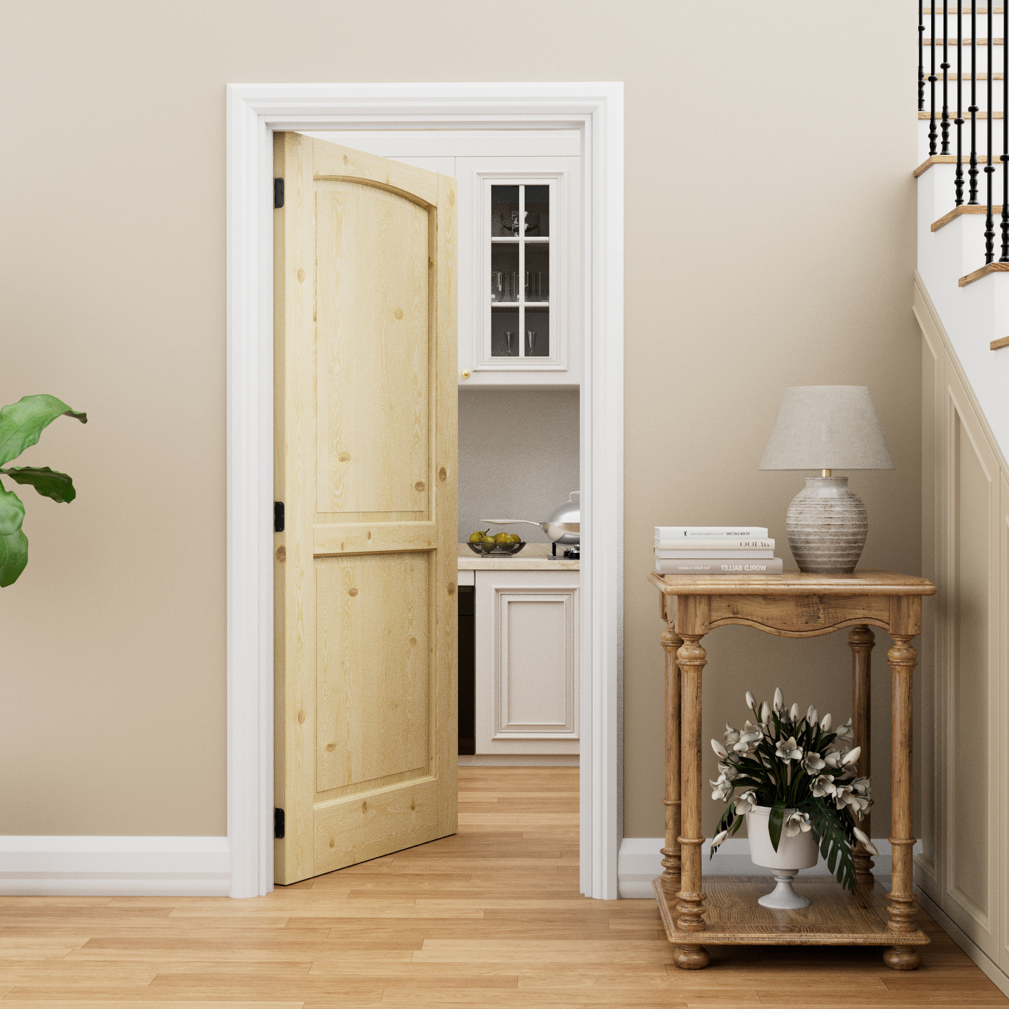 Win Stellar 2 Panel Door Slab Interior Pine Solid Wood Pantry Door With ...