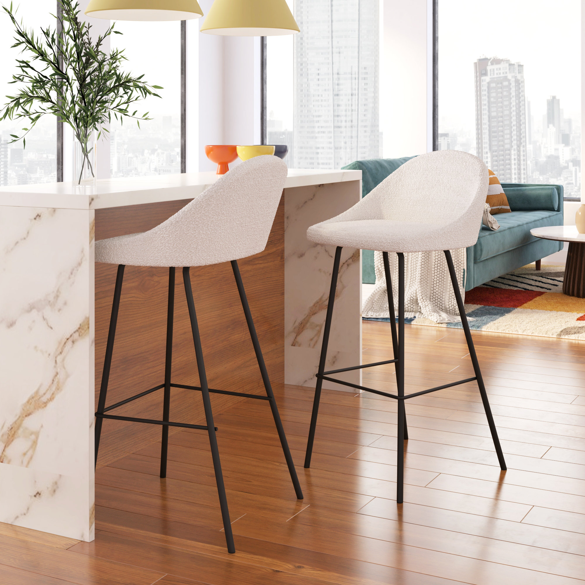 AllModern Holmes Boucle Bar & Counter Stool & Reviews - Wayfair Canada