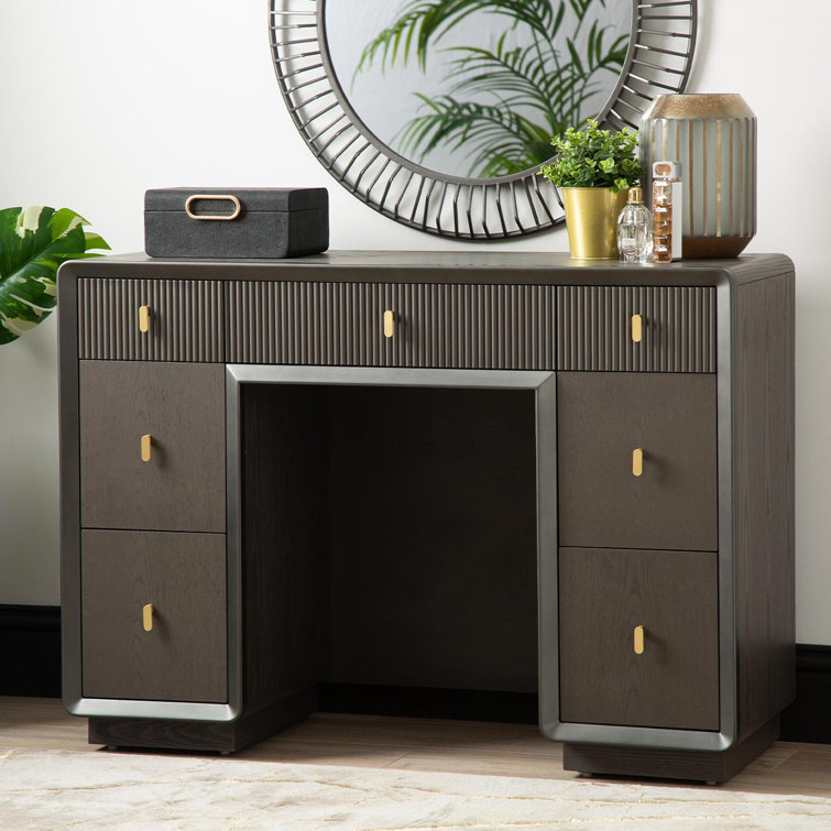 Canora Grey Backler 7 Drawer Wooden Dressing Table, Bedroom Makeup ...