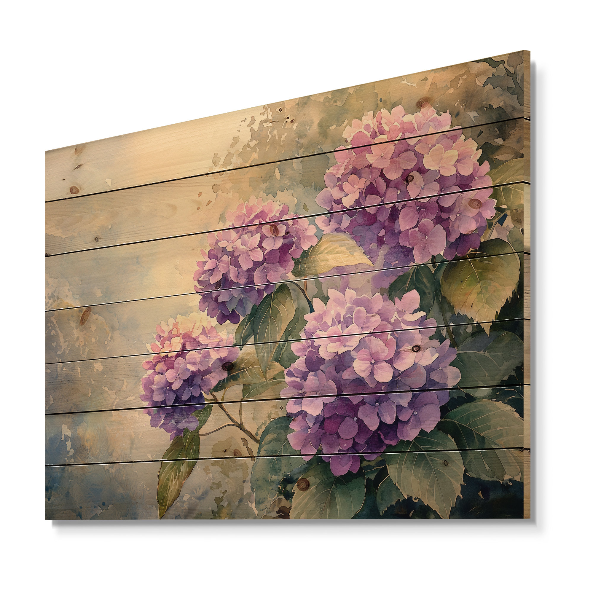 Ophelia & Co. Hydrangeas In The Summer Mist - Hydrangea Wood Wall Art ...