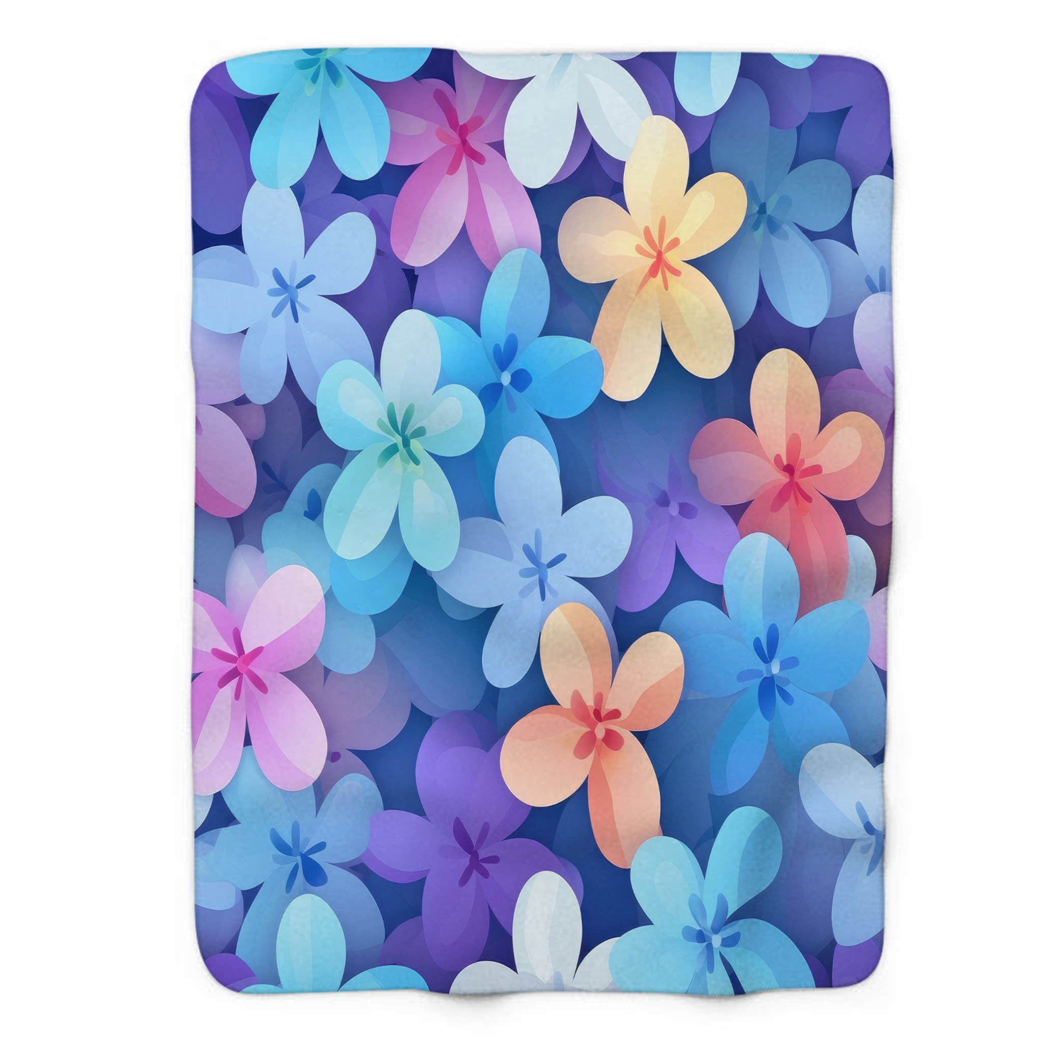 MentionedYou Periwinkle Petal Parade - 1 Piece Premium Sherpa B Throw ...