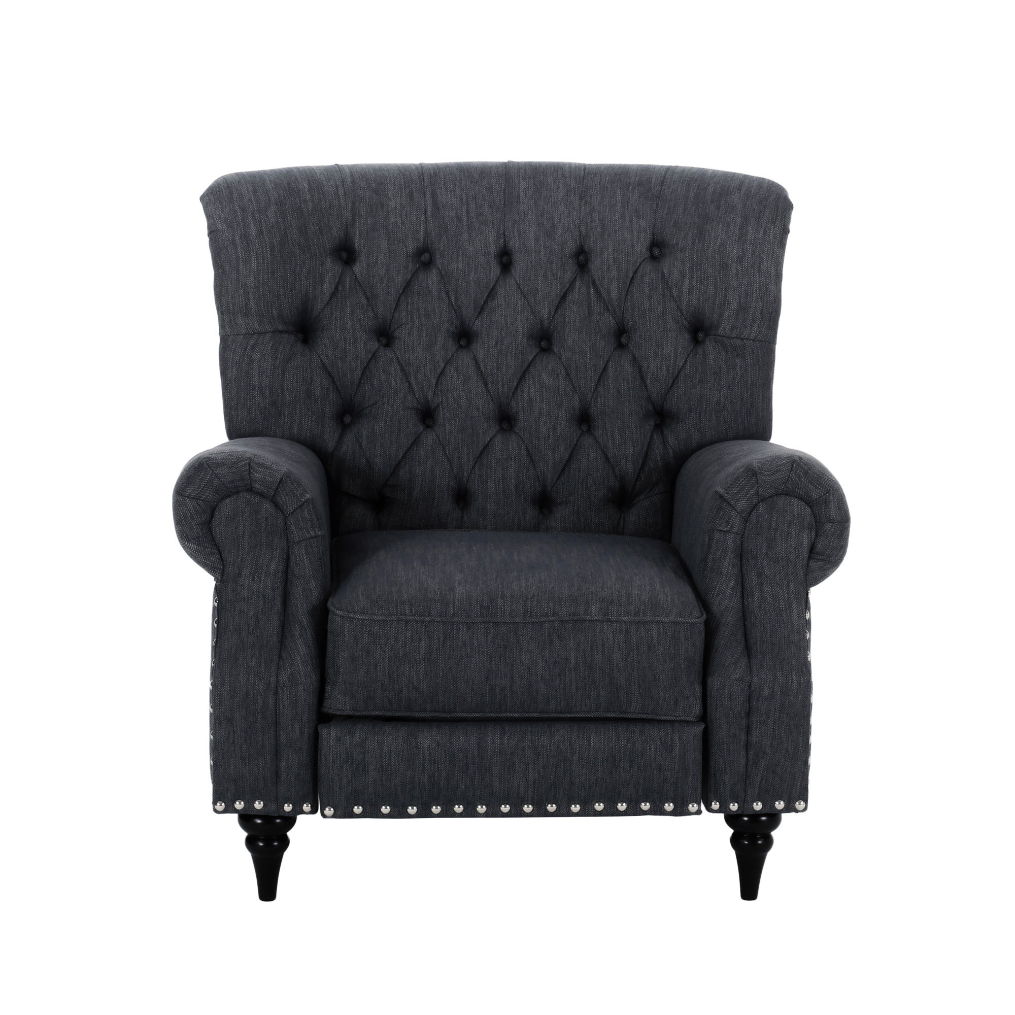 Alcott Hill® Classic Style Charcoal Fabric Push Back Chair | Wayfair